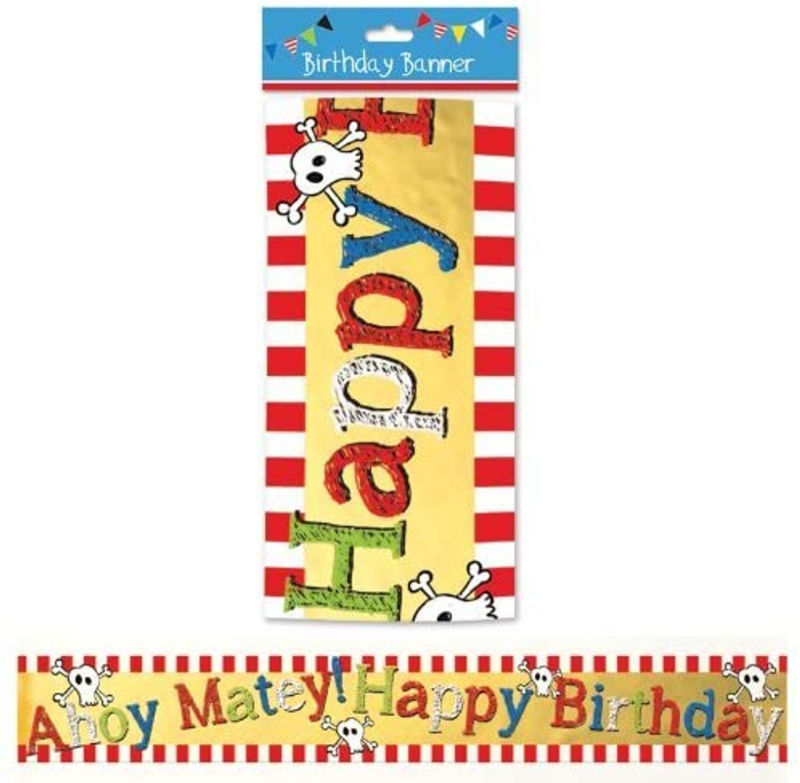 Foil Birthday Banner Pirates Design - Packaging 2 Your Door
