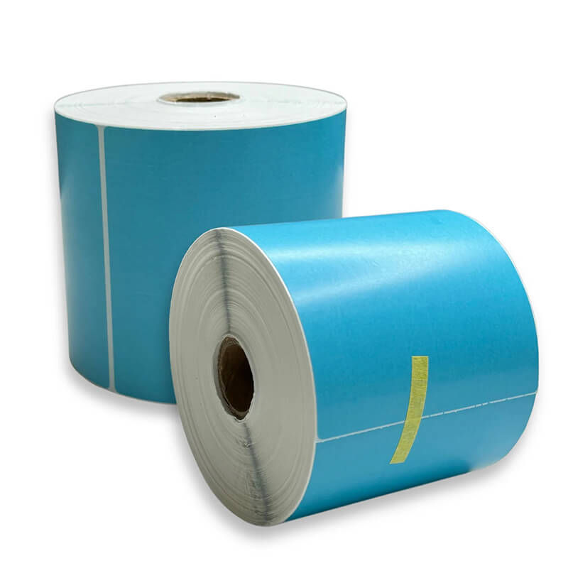 Blue Direct Thermal Printer Label 4" x 6" 101mm x 152mm Qty 1 Roll (500 ...